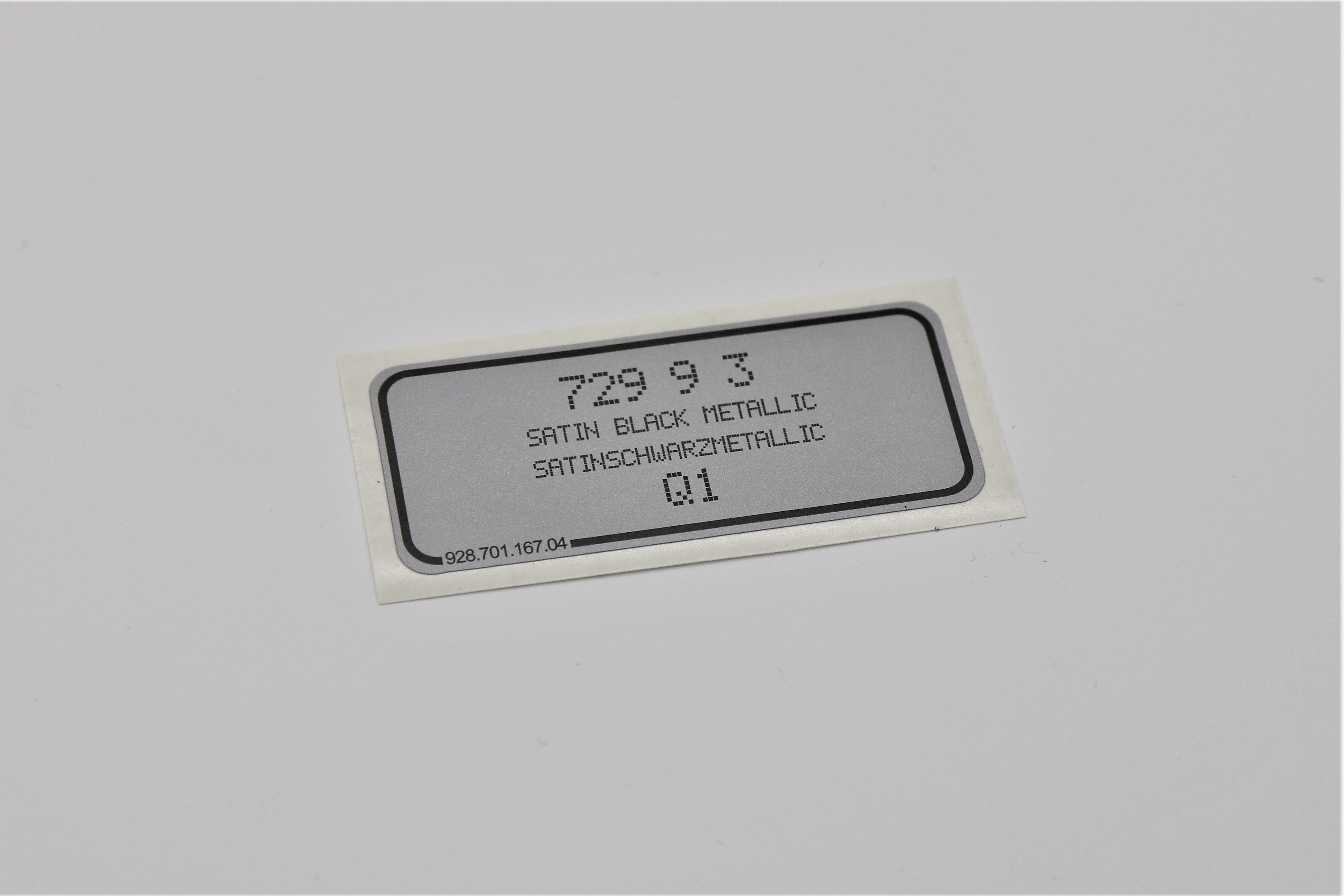Sticker satin black metallic - Porsche color code 729 – 9zwo8